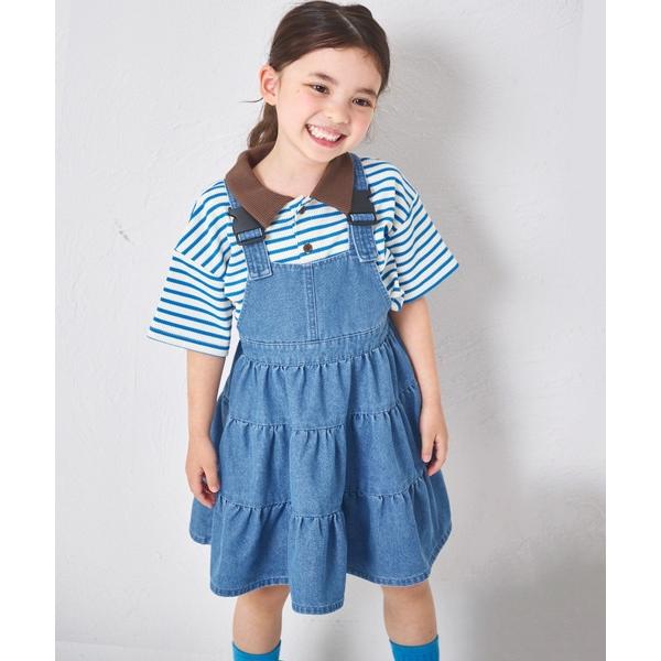 『タイムセール実施中』ZOZO問い合わせ番号:105037412ショップ:pairmanon，ペアマノンブランド:pairmanon，ペアマノン，coucou manon，ククゥ マノン商品名:ガールズ ティアードデニムジャンパースカートカ...