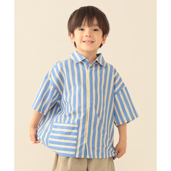 ZOZO問い合わせ番号:105037544ショップ:BEAMS HEART，ビームスハートブランド:BEAMS mini，ビームスミニ商品名:半袖 ストライプ シャツ 2026SS（90〜140cm）外遊び プチプラ  定番 人気カテゴリ:...