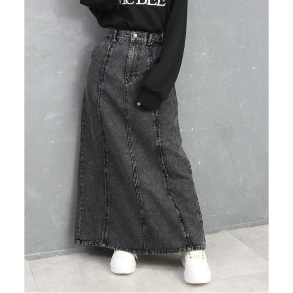 ZOZO問い合わせ番号:105038841ショップ:INTERPLANET/actuel，インタープラネット/アクチュエルブランド:CECIL McBEE，セシルマクビー商品名:9.5ozデニムフロントフリンジロングスカートカテゴリ:スカー...