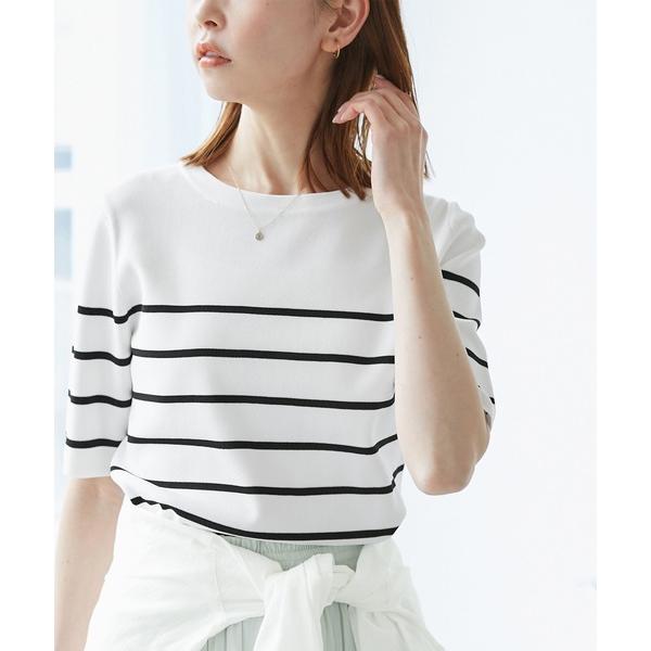 ZOZO問い合わせ番号:105040038ショップ:ROPE' PICNIC，ロぺピクニックブランド:ROPE' PICNIC，ロペピクニック商品名:八方映えニット ハーフスリーブニット/UVカット・接触冷感・イージーケアカテゴリ:トップス...