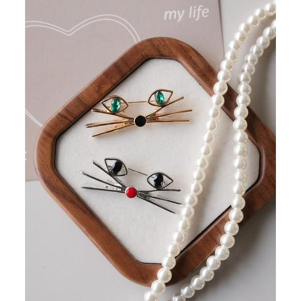 『タイムセール実施中』ZOZO問い合わせ番号:105040146ショップ:RiNc，リンクブランド:ammy.，エイミードット商品名:【 ammy. / エイミードット 】 キャットフェイス モチーフ ブローチ / 猫デザイン アクセサリー...