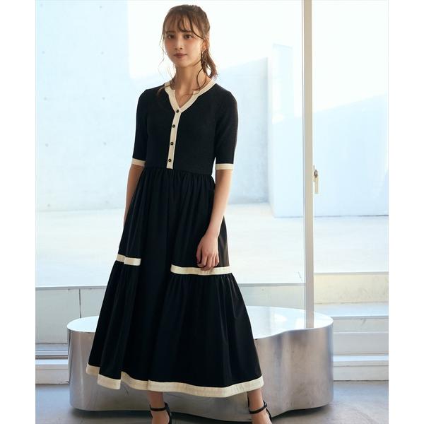 ZOZO問い合わせ番号:105040345ショップ:AND COUTURE，アンドクチュールブランド:AND COUTURE，アンドクチュール商品名:ラメ入り配色ドッキングワンピースカテゴリ:ワンピース/ドレス>ワンピースブランド品番...