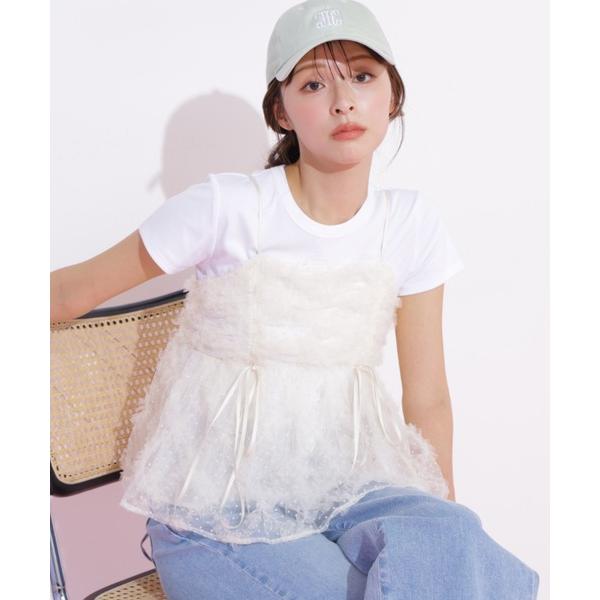 ZOZO問い合わせ番号:105040393ショップ:JILL by JILL STUART，ジル バイ ジル スチュアートブランド:JILL by JILL STUART，ジルバイジルスチュアート商品名:チュールフリルキャミブラウスカテゴリ...