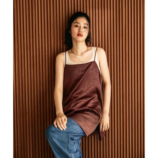 ZOZO問い合わせ番号:105042293ショップ:LEPSIM，レプシィムブランド:LEPSIM，レプシィム商品名:皺サテンスクエアキャミ　664765カテゴリ:トップス>キャミソールブランド品番:664765素材:本体：ポリエステ...