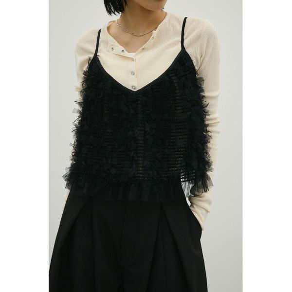 ZOZO問い合わせ番号:105042437ショップ:STYLEMIXER，スタイルミキサーブランド:STYLEMIXER，スタイルミキサー商品名:【大人気】チュールフリルキャミカテゴリ:トップス>キャミソールブランド品番:500JSM...