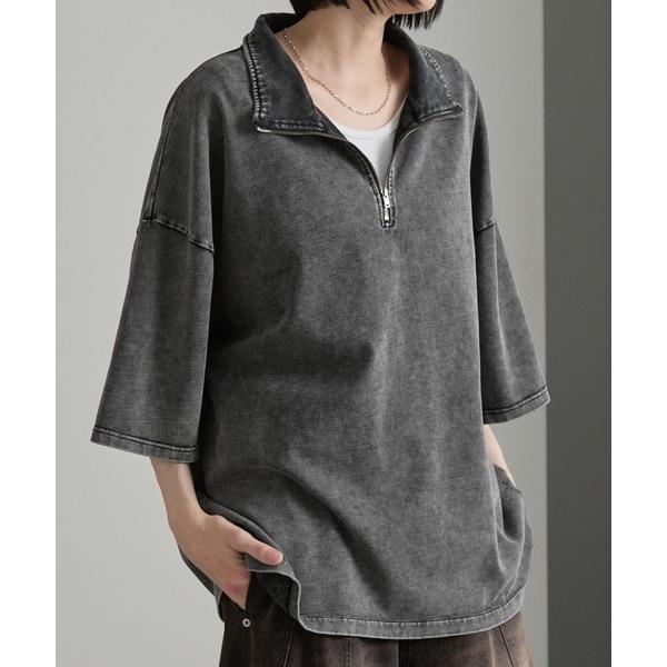 ZOZO問い合わせ番号:105042748ショップ:EMMA CLOTHES，エマ クローズブランド:cussil，クシル商品名:【cussil/クシル】リファインコットンオーバーサイズ ハーフジップ半袖Tシャツカテゴリ:トップス>T...