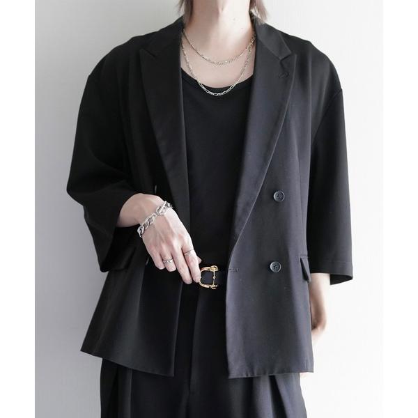ZOZO問い合わせ番号:105042749ショップ:EMMA CLOTHES，エマ クローズブランド:cussil，クシル商品名:【cussil/クシル】TRダブルブレスト半袖テーラードジャケット【セットアップ対応】カテゴリ:ジャケット/ア...