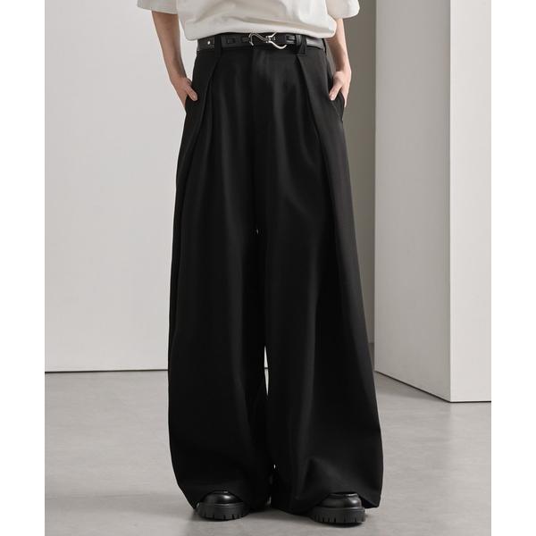 ZOZO問い合わせ番号:105042750ショップ:EMMA CLOTHES，エマ クローズブランド:cussil，クシル商品名:【cussil/クシル】レイヤードクロス3タックデザインバギースラックス【セットアップ対応】カテゴリ:パンツ&...