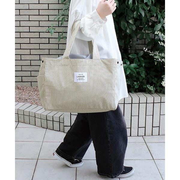 ZOZO問い合わせ番号:105072072ショップ:COMMON WARE，コモンウェアブランド:COMMON WARE，コモンウェアー商品名:EC:LAURIER / ローリエ保冷ショッピングバッグ　ヒッコリーカテゴリ:食器/キッチン&g...