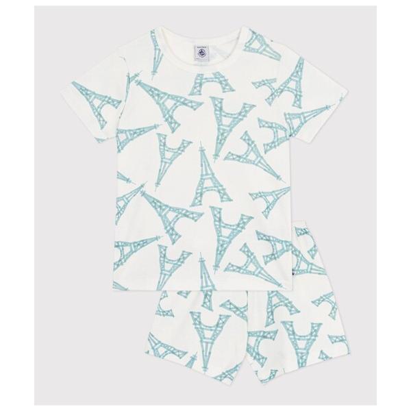 ZOZO問い合わせ番号:105078412ショップ:PETIT BATEAU，プチバトーブランド:PETIT BATEAU，プチバトー商品名:エッフェル塔プリント半袖パジャマカテゴリ:ルームウェア>ルームウェア/パジャマブランド品番:...
