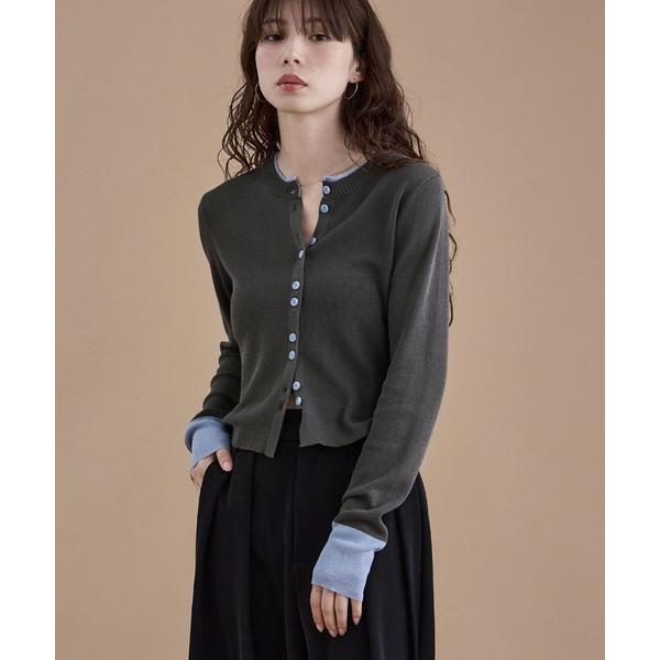 ZOZO問い合わせ番号:105079244ショップ:bflat，ビーフラットブランド:etoll.，エトル商品名:バイカラーショートニットカーディガンカテゴリ:トップス>カーディガン/ボレロブランド品番:et0230008922素材:...