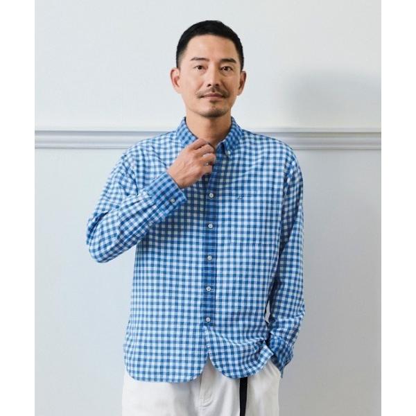ZOZO問い合わせ番号:105079302ショップ:FELISSIMO，フェリシモブランド:Sunny clouds，サニークラウズ商品名:サニークラウズ　ｆｅａｔ．　ｂｏｎｐｏｎ　ｂｏｎさんの青空ギンガムシャツ〈メンズ〉カテゴリ:トップス...