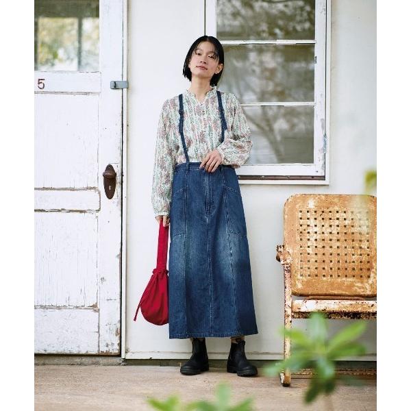 ZOZO問い合わせ番号:105079312ショップ:FELISSIMO，フェリシモブランド:Sunny clouds，サニークラウズ商品名:サニークラウズ　サスペンダー付きデニムスカート〈レディース〉カテゴリ:スカート>デニムスカート...