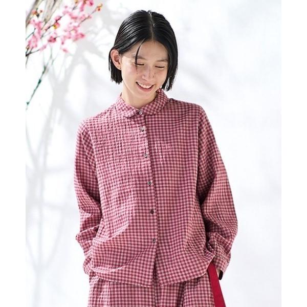 ZOZO問い合わせ番号:105079363ショップ:FELISSIMO，フェリシモブランド:Sunny clouds，サニークラウズ商品名:サニークラウズ　梅色ギンガムブラウス〈レディース〉カテゴリ:トップス>シャツ/ブラウスブランド...