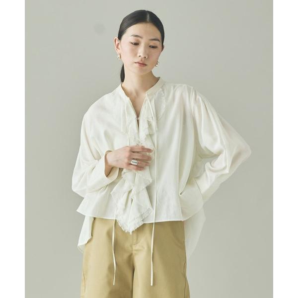 ZOZO問い合わせ番号:105149893ショップ:Curensology，カレンソロジーブランド:Curensology，カレンソロジー商品名:Curensology(カレンソロジー)/ウォッシャブルラミーフリルブラウスカテゴリ:トップス...