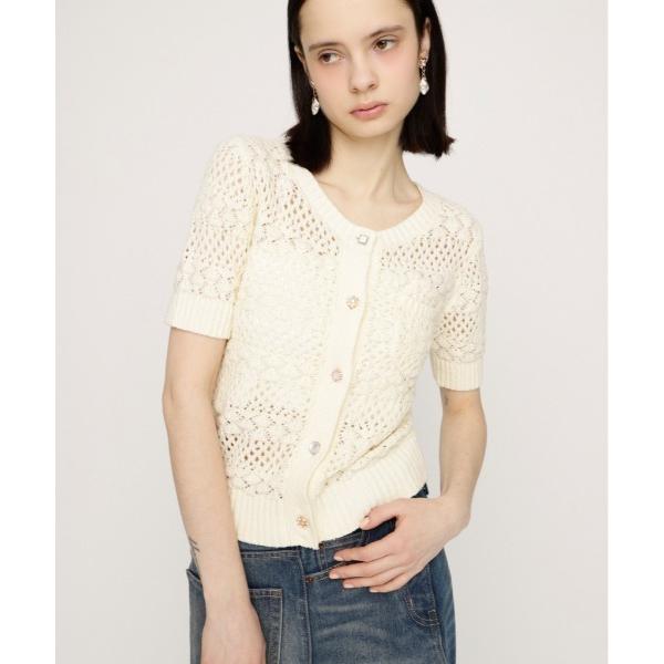 ZOZO問い合わせ番号:105150276ショップ:SLY，スライブランド:SLY，スライ商品名:BUTTON DIARY BOUCLE KNIT ボタンダイアリーブークレーニット 春服 夏服カテゴリ:トップス>ニット/セーターブラン...