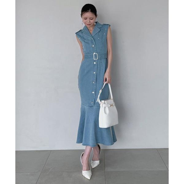 ZOZO問い合わせ番号:105151943ショップ:ROYAL PARTY，ロイヤルパーティーブランド:ROYAL PARTY，ロイヤルパーティー商品名:liberty デニムノースリーブマーメイドワンピースカテゴリ:ワンピース/ドレス&g...