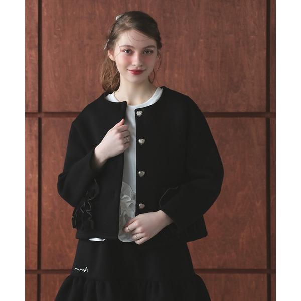 ZOZO問い合わせ番号:105152127ショップ:Meraki，メラキブランド:MERAKI，メラキ商品名:フリルポケットノーカラージャケットカテゴリ:ジャケット/アウター>ノーカラージャケットブランド品番:MK20素材:ポリエステ...