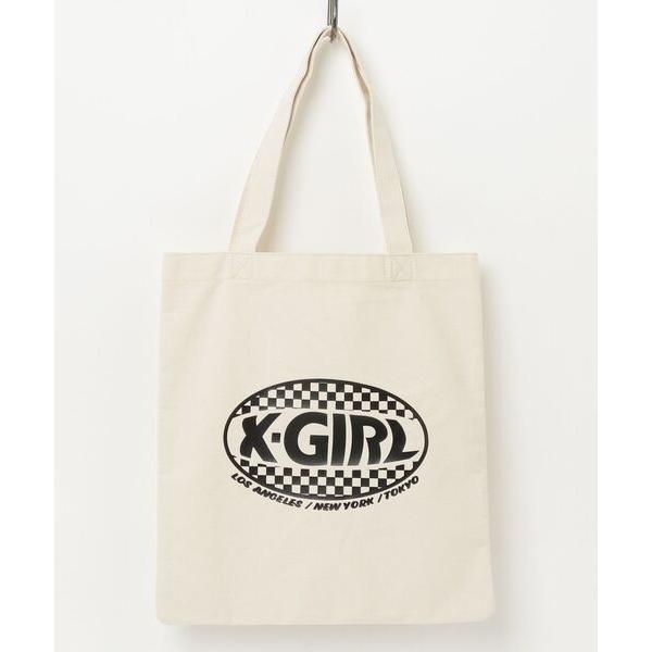 ZOZO問い合わせ番号:105187977ショップ:X-girl，エックスガールブランド:X-girl，エックスガール商品名:CHECKER OVAL LOGO TOTE BAGカテゴリ:バッグ>ショルダーバッグブランド品番:1052...