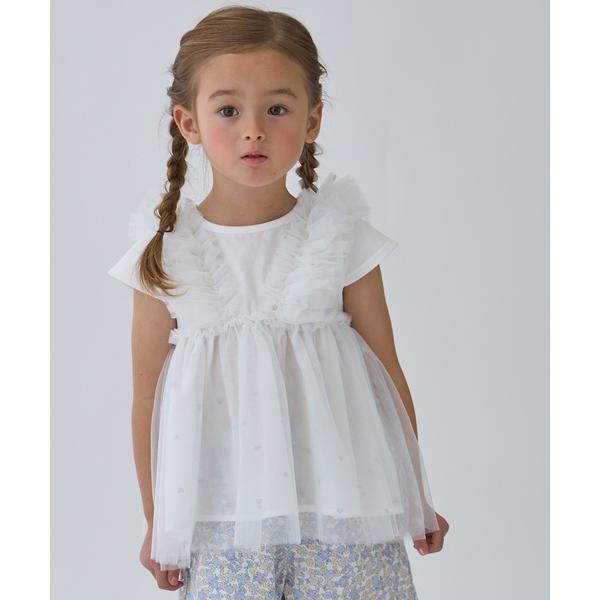 ZOZO問い合わせ番号:105188087ショップ:petit main，プティマインブランド:petit main，プティマイン商品名:【リンク】チュールフリルチュニックカテゴリ:トップス>Tシャツ/カットソーブランド品番:9662...