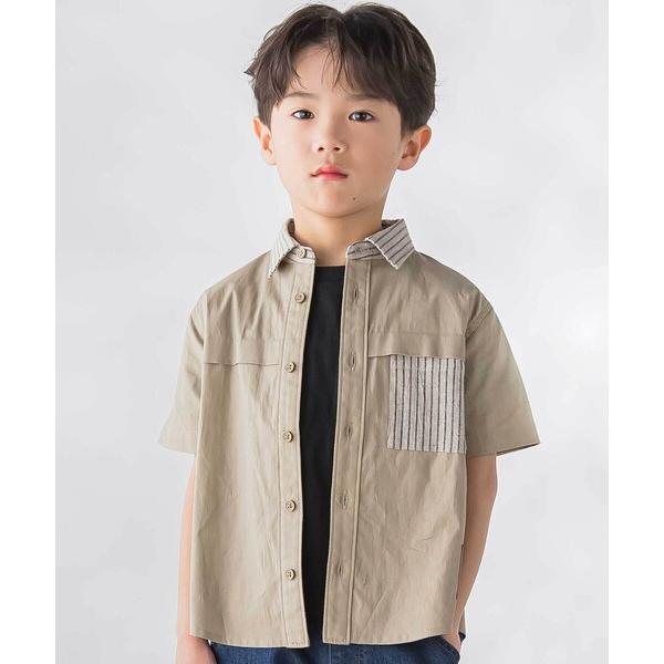 『タイムセール実施中』ZOZO問い合わせ番号:105188240ショップ:BEBE ONLINE STORE，ベベ オンラインストアブランド:BeBe Petits Pois Vert，ベベプチポワヴェール商品名:ストライプ組み合わせシャツ...