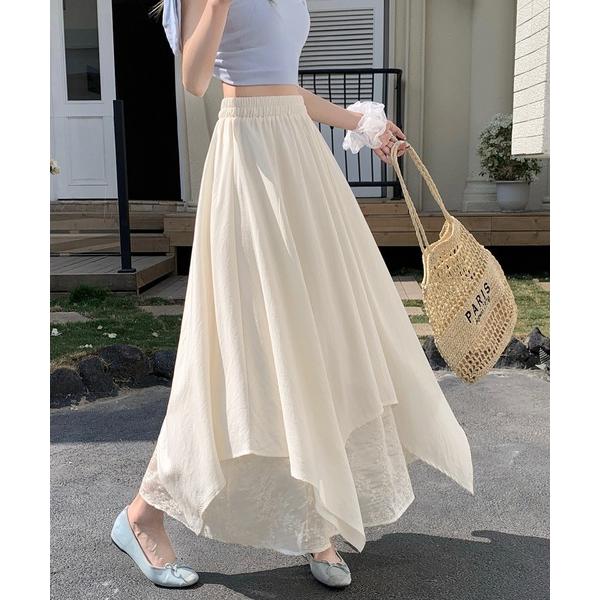 ZOZO問い合わせ番号:105188311ショップ:ABITOKYO，アビトーキョーブランド:Diosfront，ディオスフロント，ABITOKYO，アビトーキョー商品名:レイヤード風アシメフレアスカートカテゴリ:スカート>スカートブ...