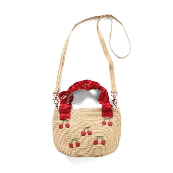 ZOZO問い合わせ番号:105188336ショップ:F.O.Online Store，エフオーオンラインストアブランド:apres les cours，アプレレクール商品名:さくらんぼ刺繍ペーパーポシェットカテゴリ:バッグ>ショルダー...