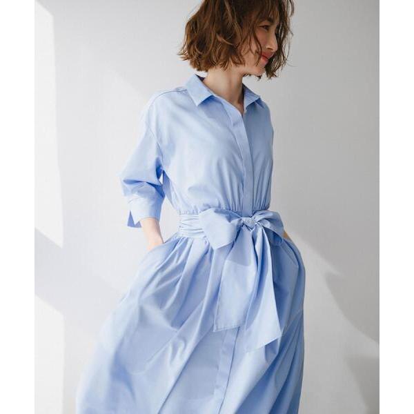 ZOZO問い合わせ番号:105189048ショップ:OPAQUE.CLIP，オペークドットクリップブランド:OPAQUE.CLIP，オペークドットクリップ商品名:サッシュリボンベルト付きフレアシャツワンピース【洗濯機OK/防シワ加工】カテゴ...