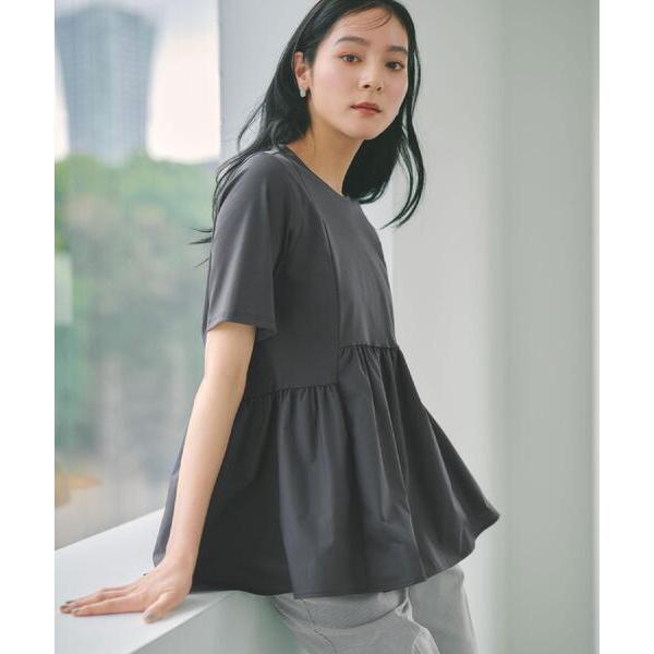 ZOZO問い合わせ番号:105189051ショップ:OPAQUE.CLIP，オペークドットクリップブランド:OPAQUE.CLIP，オペークドットクリップ商品名:ペプラムドッキングカットソー【洗濯機OK】カテゴリ:トップス>Tシャツ/...