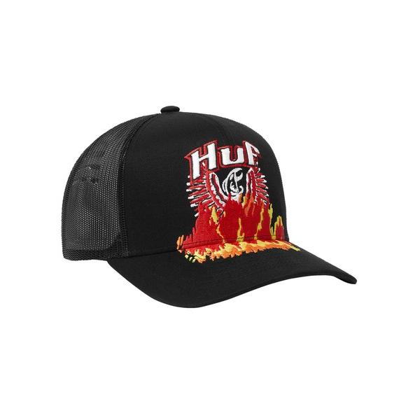 ZOZO問い合わせ番号:105189189ショップ:HUF，ハフブランド:HUF，ハフ商品名:PHOENIX TRUCKER HATカテゴリ:帽子>キャップブランド品番:26S_HT00923素材:ポリエステル100%カラー:ブラック...