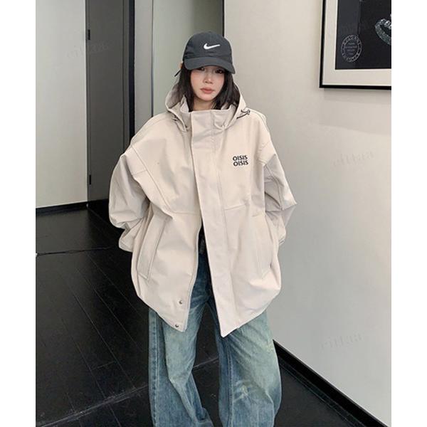 ZOZO問い合わせ番号:105189325ショップ:Dalfwin，ダールフィンブランド:Dalfwin，ダールフィン商品名:韓国ファッション OISIS刺繍ロゴフード付きウインドブレーカーカテゴリ:ジャケット/アウター>ナイロンジャ...