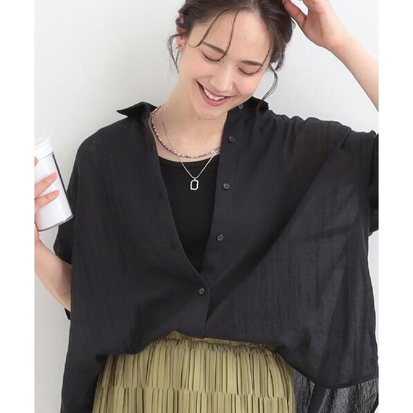 ZOZO問い合わせ番号:105189565ショップ:SHOO・LA・RUE，シューラルーブランド:SHOO・LA・RUE，シューラルー商品名:【体型カバー】こなれ感たっぷり やわらかゆるっとシアーシャツカテゴリ:トップス>シャツ/ブラ...