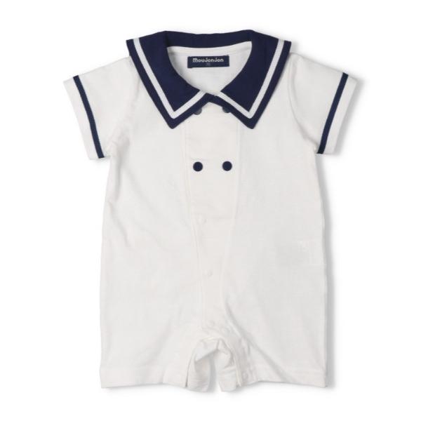 ※このアイテムは返品・交換対象外商品です。ZOZO問い合わせ番号:105189846ショップ:こどもの森e-shop，コドモノモリイーショップブランド:moujonjon，ムージョンジョン商品名:セーラー衿半袖ロンパースカテゴリ:ママ＆ベビ...