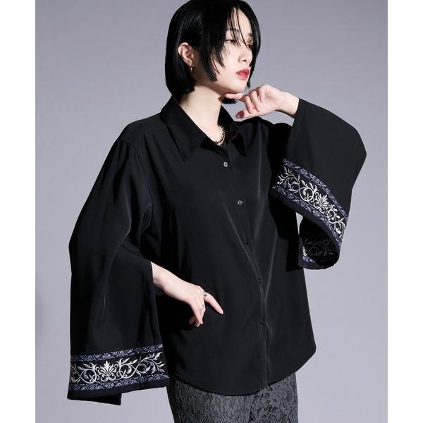 『タイムセール実施中』ZOZO問い合わせ番号:105190134ショップ:Ellno Loset，エルノロゼットブランド:Ellno Loset，エルノロゼット商品名:2wayアームスリットパターン刺繍シャツカテゴリ:トップス>シャツ...