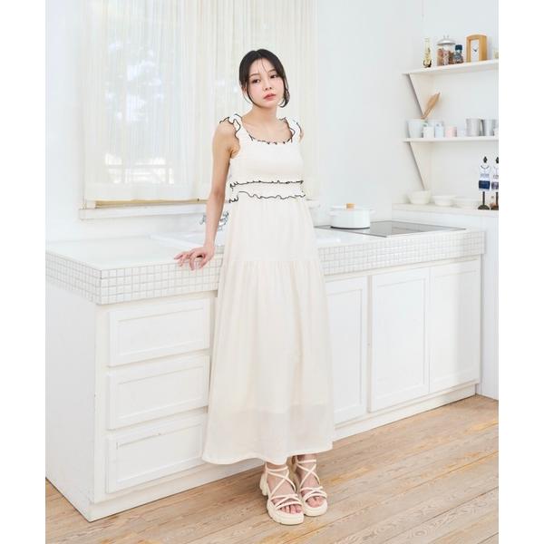 ZOZO問い合わせ番号:105190252ショップ:IF Div.，アイエフディビジョンブランド:Lallana，ララーナ商品名:Gather flare long dress/ギャザーフレアロングワンピースカテゴリ:ワンピース/ドレス&g...