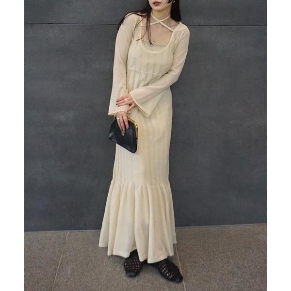 ZOZO問い合わせ番号:105190349ショップ:AMERI VINTAGE，アメリビンテージブランド:Ameri，アメリ商品名:HEM FRILL WIDE RIB KNIT DRESSカテゴリ:ワンピース/ドレス>ドレスブランド...
