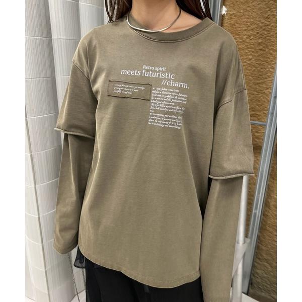 ZOZO問い合わせ番号:105190520ショップ:AMERI VINTAGE，アメリビンテージブランド:Ameri，アメリ商品名:＜ZOZOTOWN限定＞VINTAGE LIKE LAYARD LONG TEEカテゴリ:トップス>T...