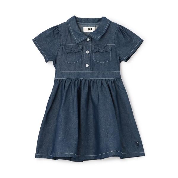 ZOZO問い合わせ番号:105190951ショップ:KP，ケーピーブランド:KP，ケーピー商品名:ラメデニム　シャツワンピカテゴリ:ワンピース/ドレス>シャツワンピースブランド品番:2161305素材:綿65% ポリエステル35%原産...