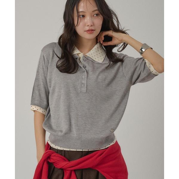 ZOZO問い合わせ番号:105191440ショップ:MUHET，ミュエータブランド:MUHET，ミュエータ商品名:layered-like polo knit top / レイヤード風ポロニットカテゴリ:トップス>ポロシャツブランド品...