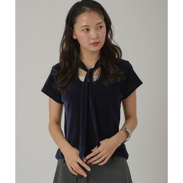 ZOZO問い合わせ番号:105191572ショップ:MUHET，ミュエータブランド:MUHET，ミュエータ商品名:sheer velours front tie design top / シアーベロアフロントタイデザイントップスカテゴリ:ト...