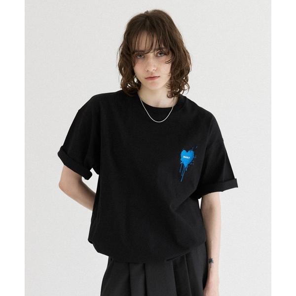 ZOZO問い合わせ番号:105191839ショップ:MUHET，ミュエータブランド:ONCILY，オンシェリー商品名:26SS HEART LOGO DRAW CODE T-SHIRT / ハートロゴドローコードTシャツカテゴリ:トップス&...