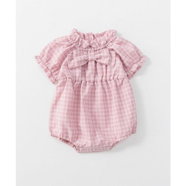 ※このアイテムは返品・交換対象外商品です。ZOZO問い合わせ番号:105228426ショップ:branshes，ブランシェスブランド:branshes，ブランシェス商品名:リボン付きチェック柄カバーオールカテゴリ:ママ＆ベビー>ロンパ...