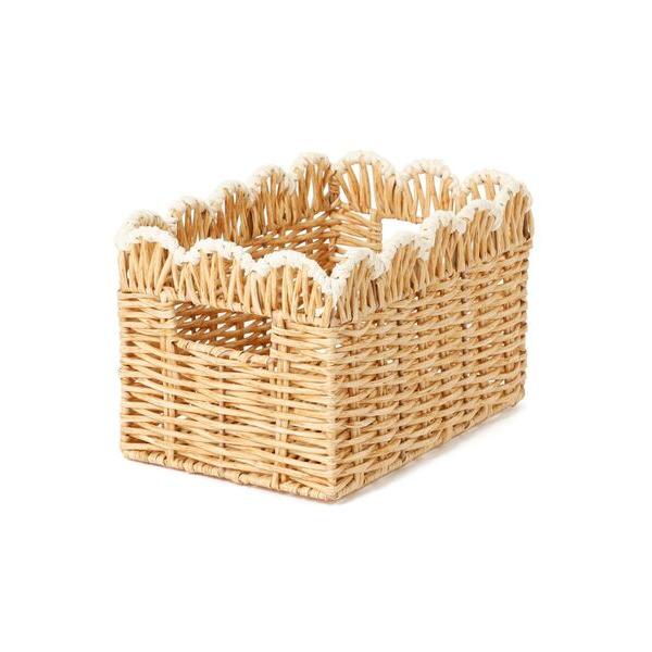 ZOZO問い合わせ番号:105228487ショップ:Francfranc，フランフランブランド:Francfranc，フランフラン商品名:スカラップ 収納ボックス S 幅16.5×奥行26×高さ16cm ラタン風 収納カテゴリ:インテリア&...