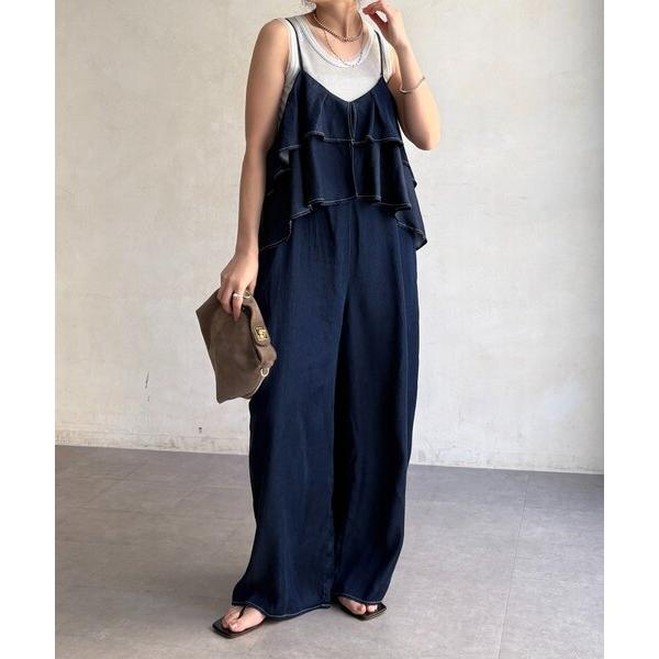 『タイムセール実施中』ZOZO問い合わせ番号:105228556ショップ:DouDou，ドゥドゥブランド:DouDou，ドゥドゥ商品名:【WEB限定】 デニムフリルサロペットカテゴリ:オールインワン・サロペット>つなぎ/オールインワン...