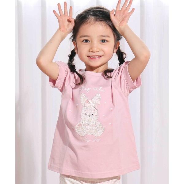 ZOZO問い合わせ番号:105228652ショップ:BEBE ONLINE STORE，ベベ オンラインストアブランド:SLAP SLIP，スラップスリップ商品名:【お揃い】モチーフパッチ刺しゅうリボンスリーブ半袖Tシャツ(80~130cm...