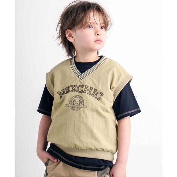 『タイムセール実施中』ZOZO問い合わせ番号:105228664ショップ:BEBE ONLINE STORE，ベベ オンラインストアブランド:nexchic，ネクシック商品名:Vネックタフタプルオーバーベスト(110~150cm)カテゴリ:...