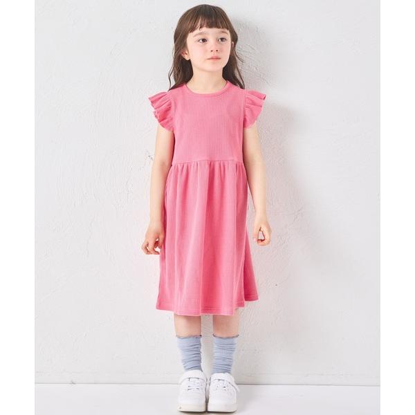 ZOZO問い合わせ番号:105228978ショップ:pairmanon，ペアマノンブランド:pairmanon，ペアマノン，coucou manon，ククゥ マノン商品名:【さらっとワッフル】ガールズ 肩フリル フレアワンピースカテゴリ:ワ...