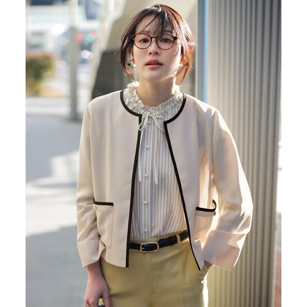 ZOZO問い合わせ番号:105229347ショップ:ANY SIS，エニィ スィスブランド:ANY SIS，エニィスィス商品名:シアーメッシュ ノーカラージャケットカテゴリ:ジャケット/アウター>ノーカラージャケットブランド品番:JK...