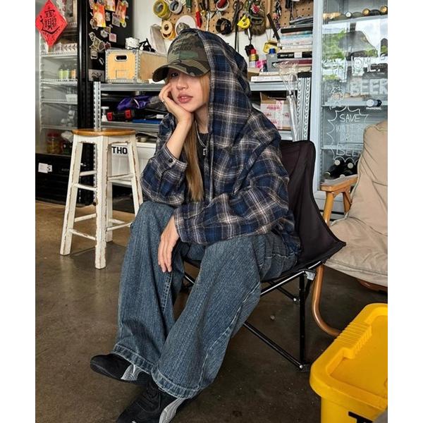 『セール実施中』ZOZO問い合わせ番号:105229620ショップ:UP START，アップスタートブランド:UP START，アップスタート商品名:【TUNE】　SH　チェック柄フードシャツカテゴリ:トップス>シャツ/ブラウスブラン...