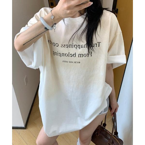 ZOZO問い合わせ番号:105230278ショップ:Dalfwin，ダールフィンブランド:Dalfwin，ダールフィン商品名:韓国ファッション happiness英字ロゴかすれプリント半袖Tシャツカテゴリ:トップス>Tシャツ/カットソ...